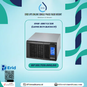 ERID UPS ONLINE SINGLE PHASE RACK MOUNT ONH-10KVA/11R (LONG RUN BACKUP ...